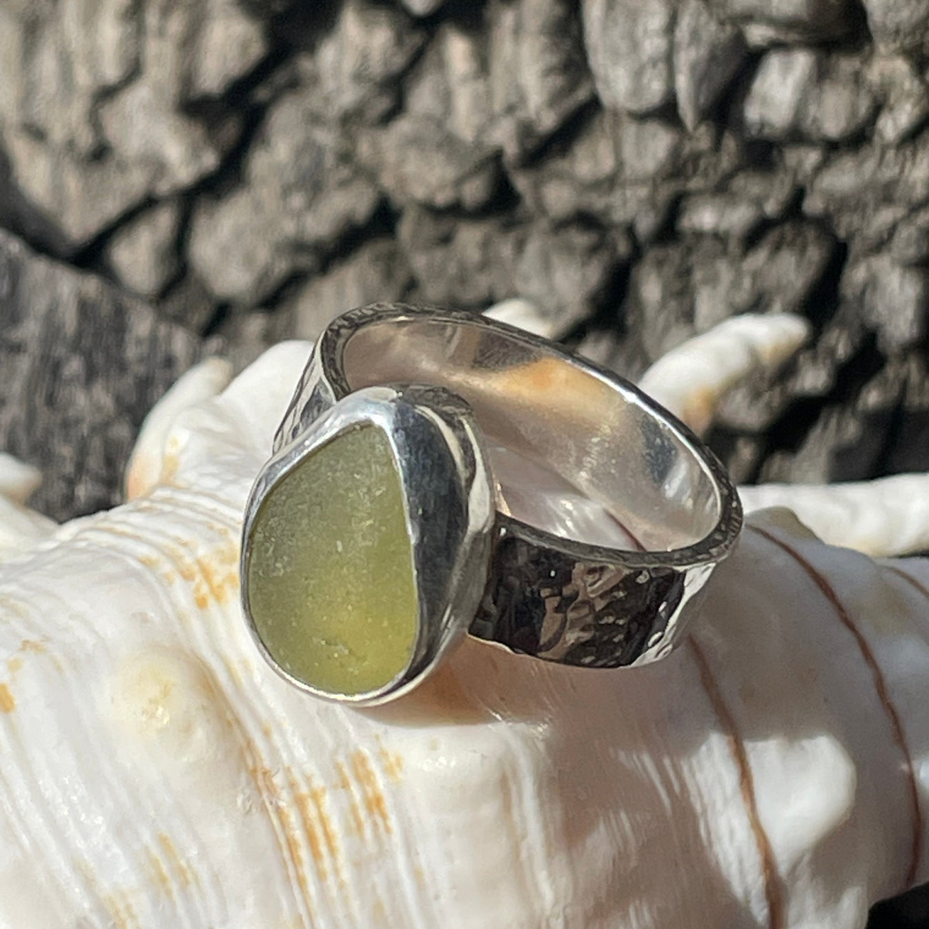Chunky Olive Yellow Sea Glass Ring - Size 9 – RipTide Sea Glass Jewelry